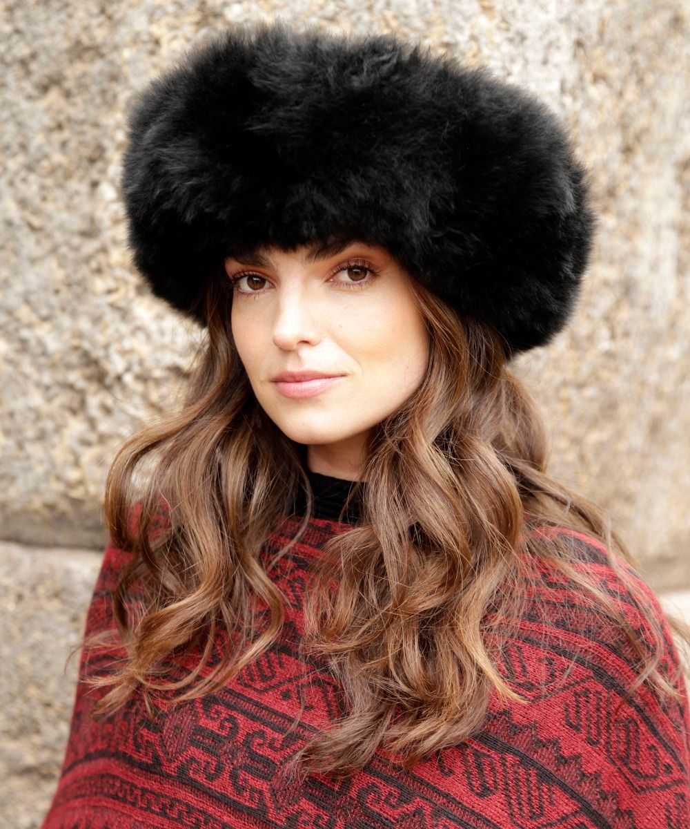Black Traditional Alpaca Fur Hat – Peruvian Link Alpaca Collection