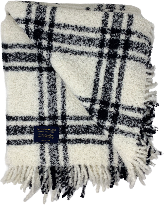Plaid Boucle Alpaca Throw – Peruvian Link Alpaca Collection